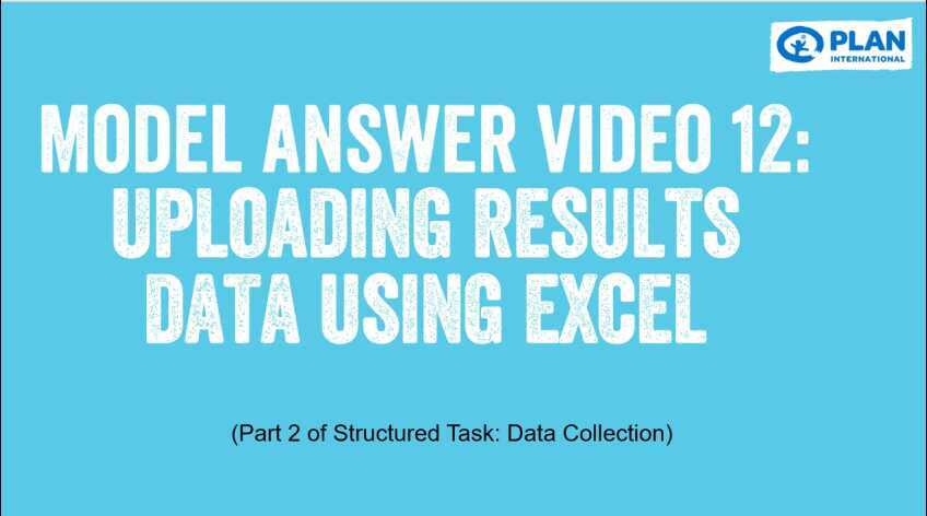 NO: Model Answer Video 12 - Uploading Results Data Using Excel