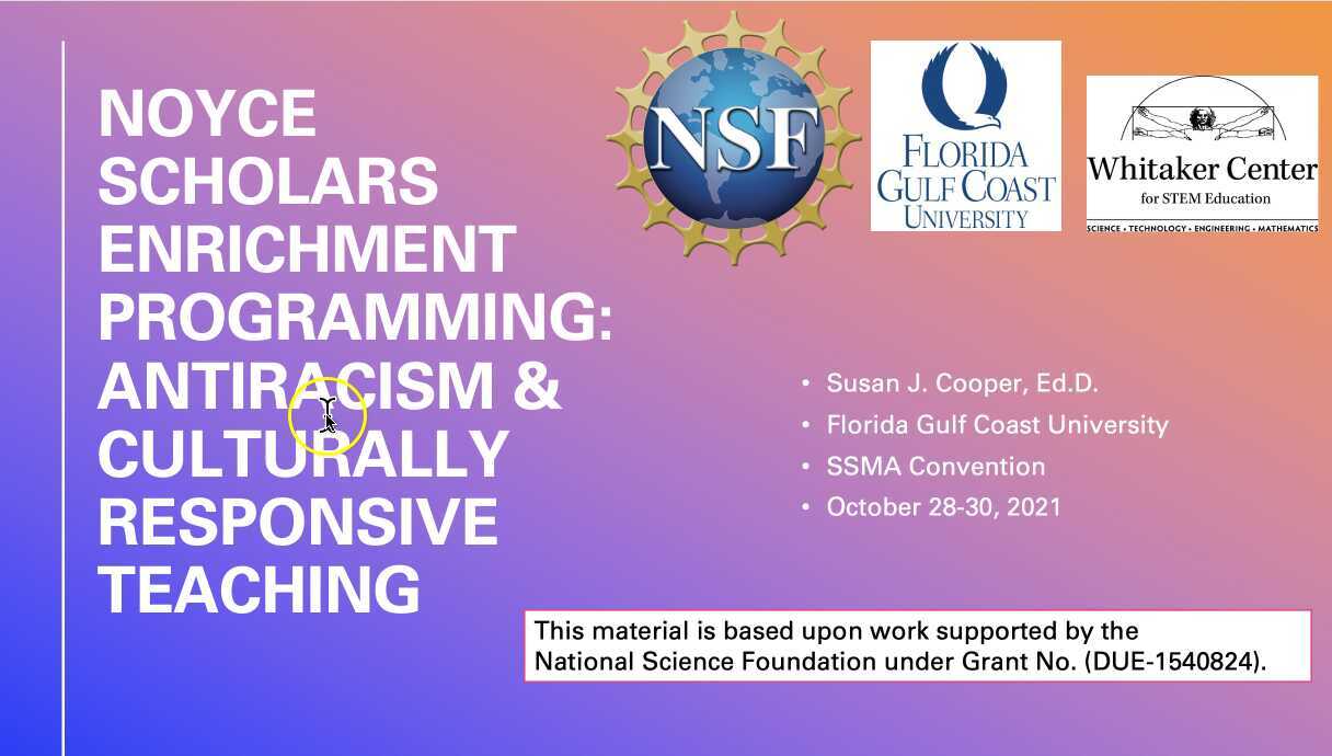 SSMA Noyce Scholars Enrichment Programming