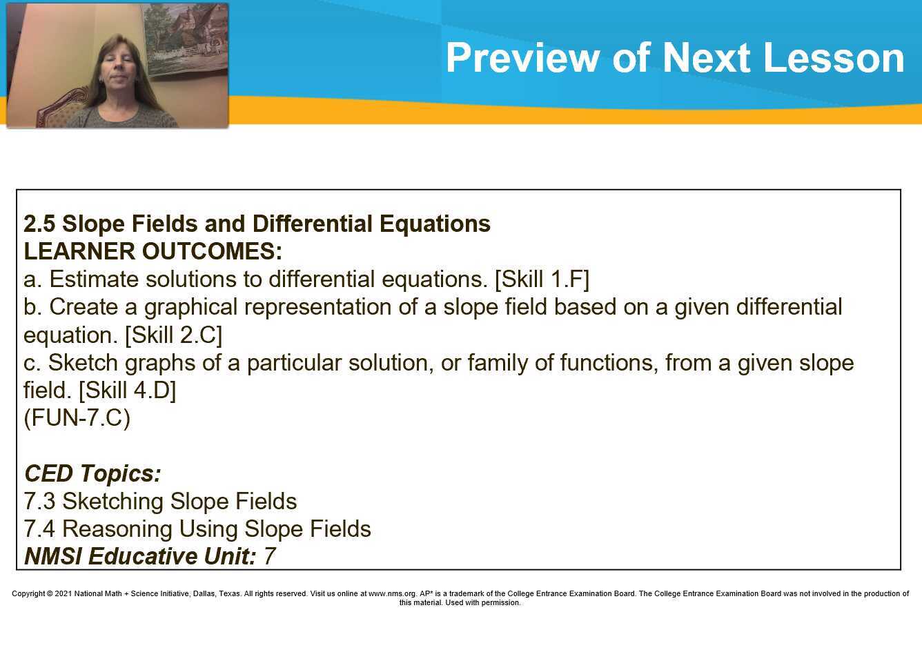AP Calculus AB Lesson 2.4 Preview of Next Lesson