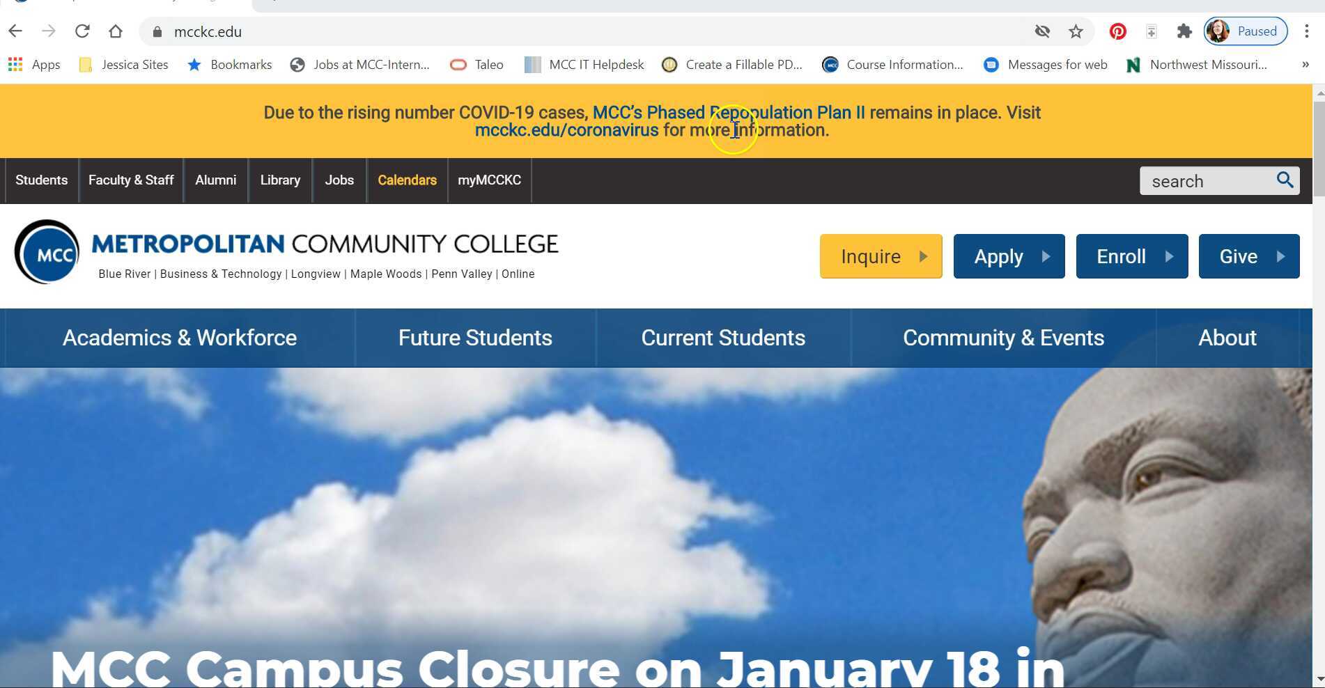 Login to MyMCCKC and Creating Password