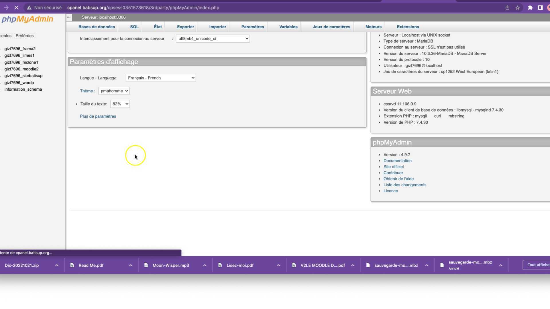 Gérer les utilisateurs dans la BDD avec phpMyAdmin