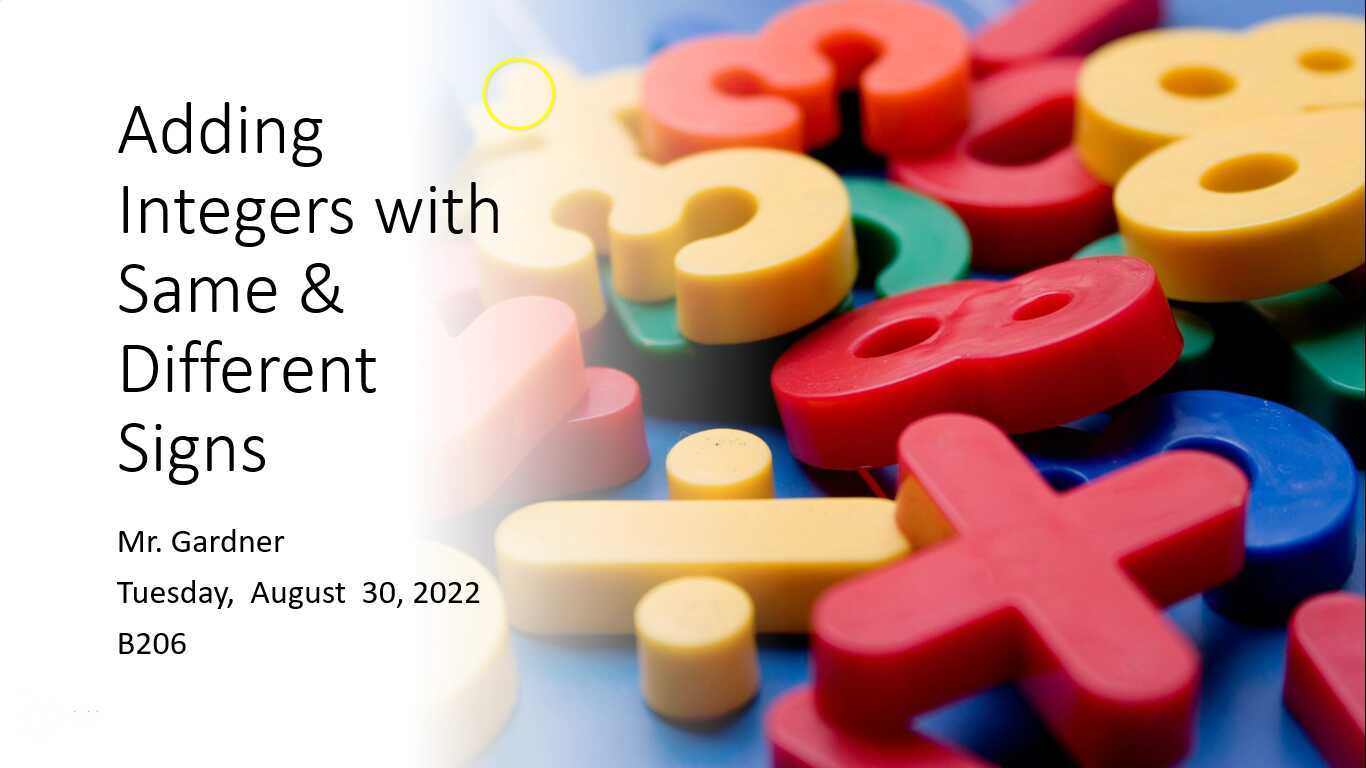 Adding & Subtracting Integers Pt. II