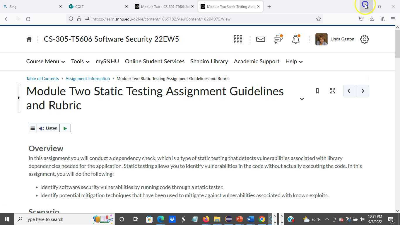 CS305 WEEK 2 ASSIGNMENT PART 2