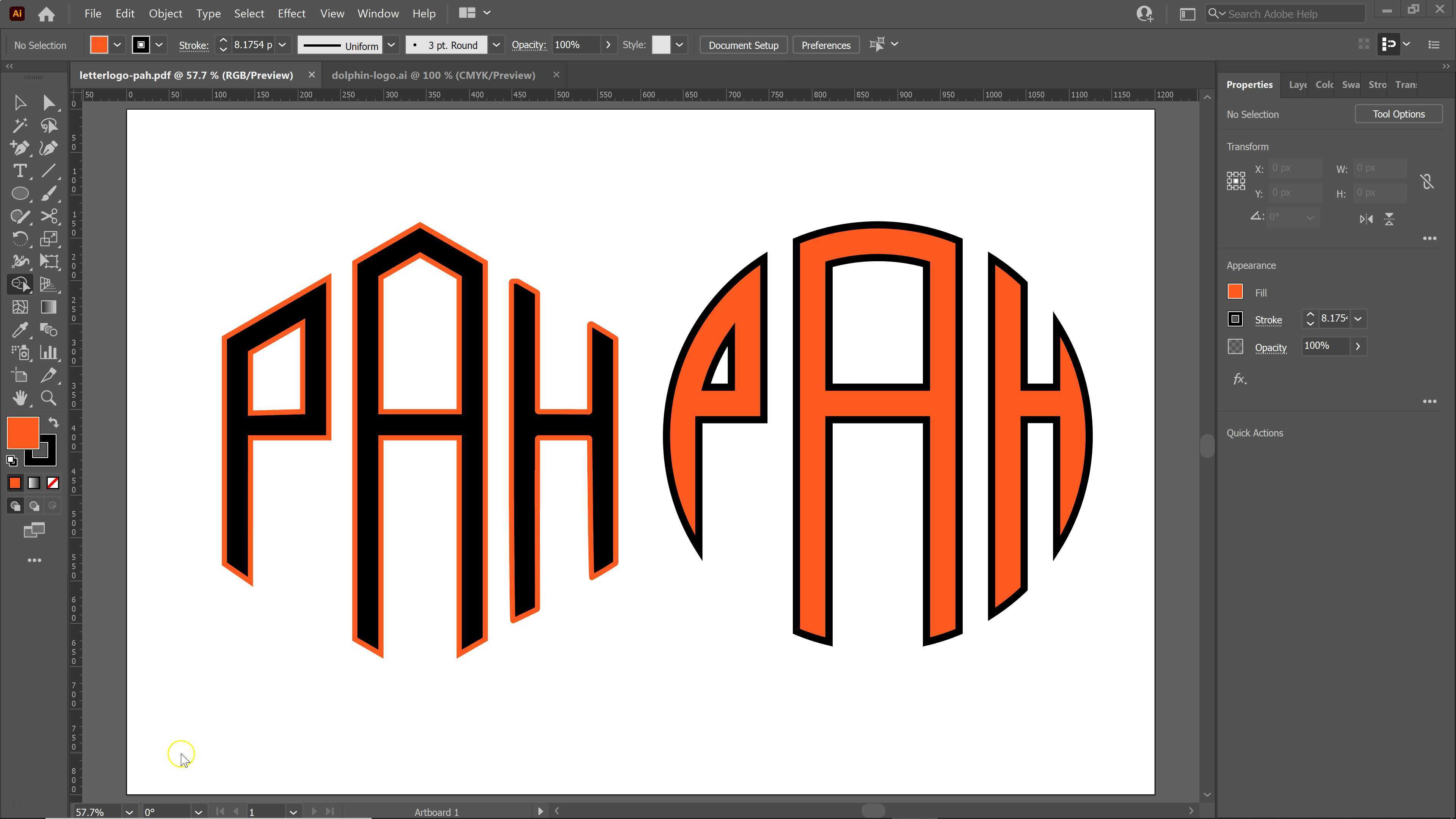 polygon and circle logo (using grids)