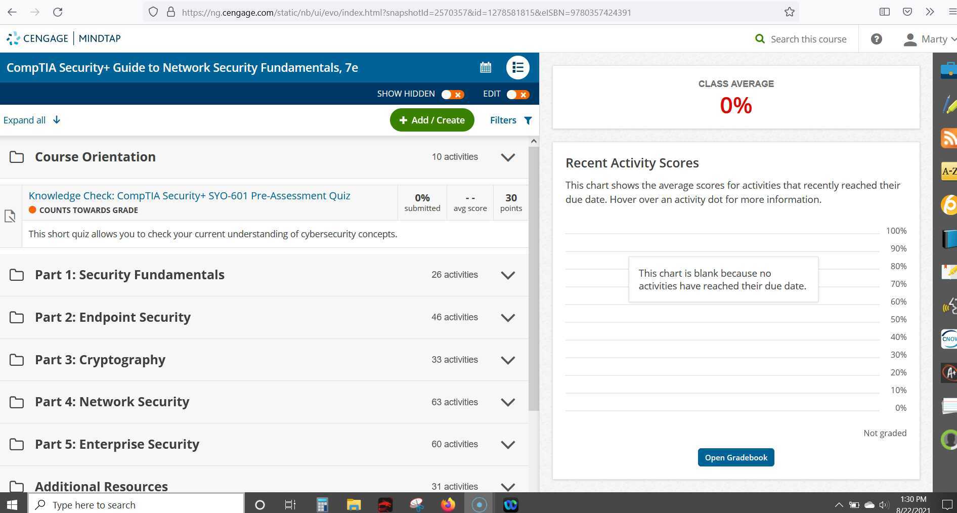 Pre-Assessment Quiz Cengage