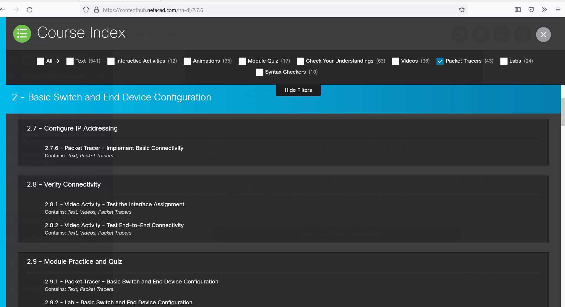 Lab 2.7.6 Implement Basic Connectivity