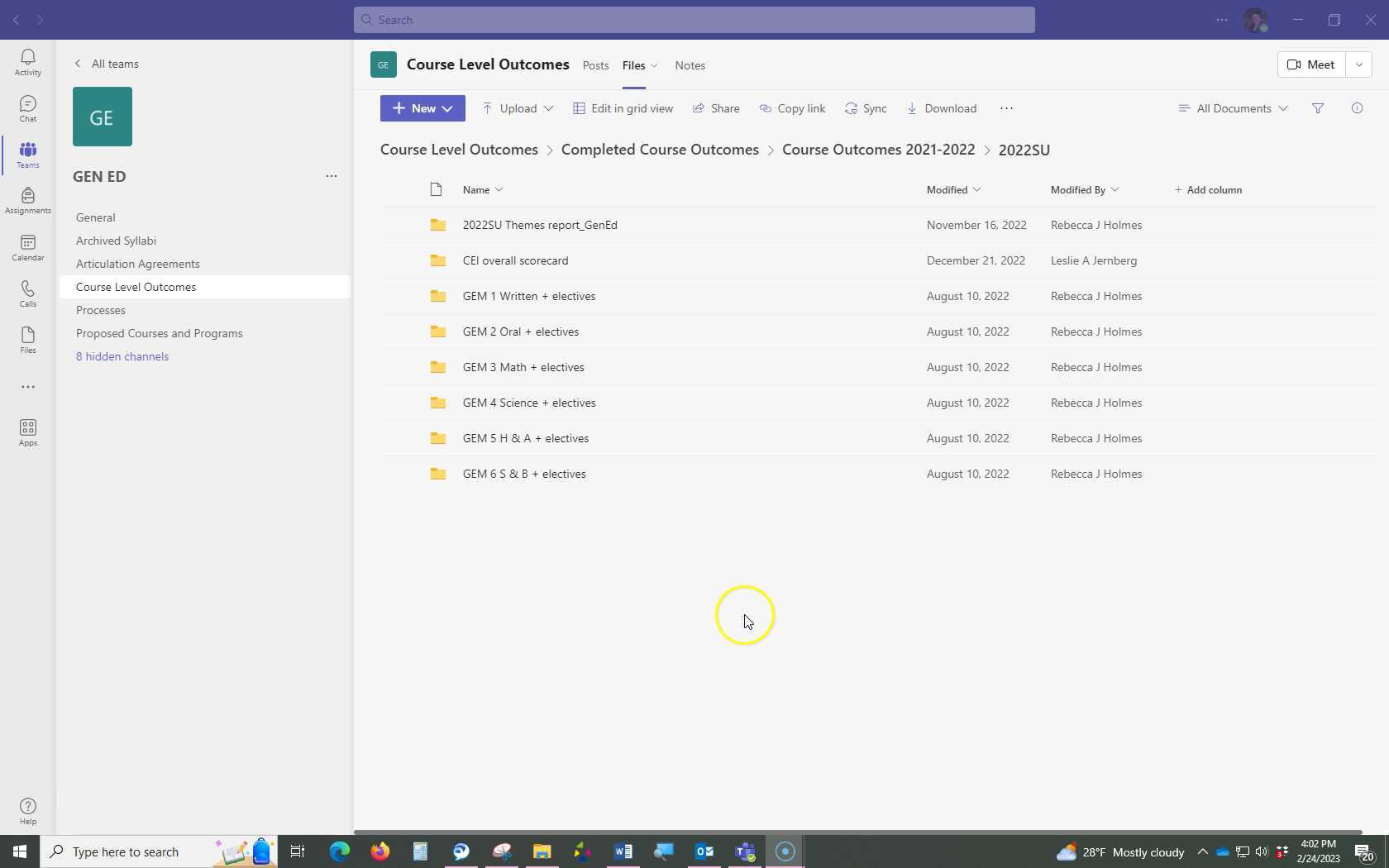 Moving CEI scorecard to the next semester