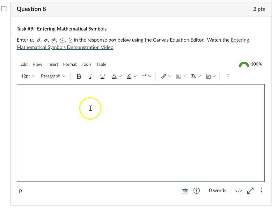 Entering Mathematical Symbols
