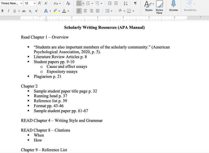 Overview of APA Style and Manual