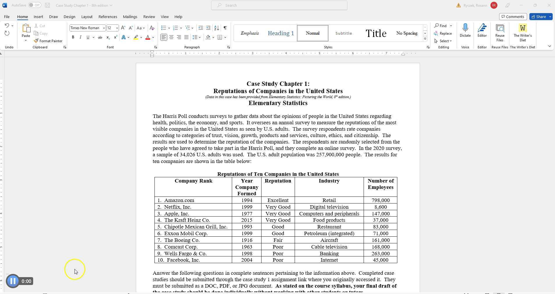 stats case 1 overview 8th edition