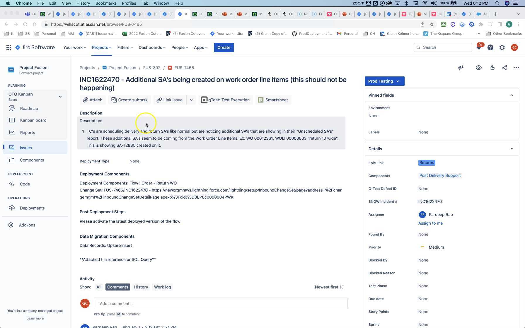Deployment Change Request