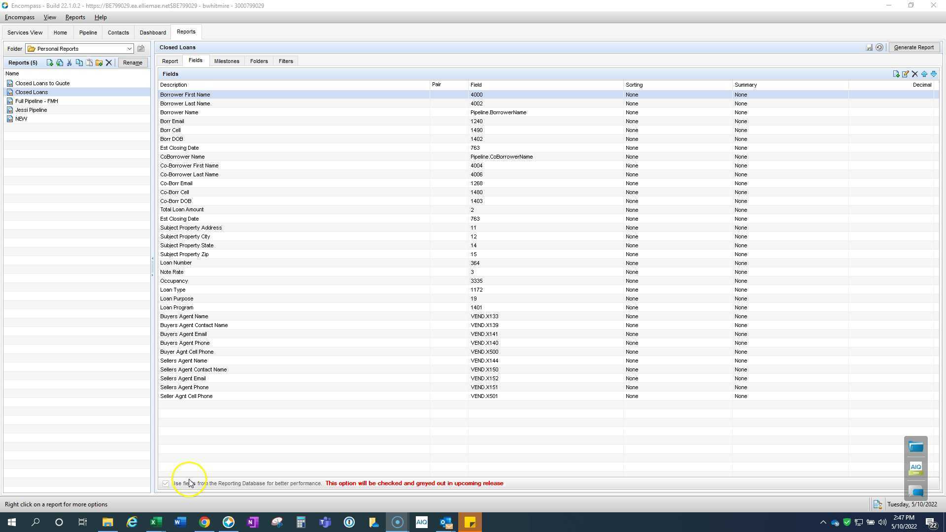 How to Create a Closed Loan Report in Encompass