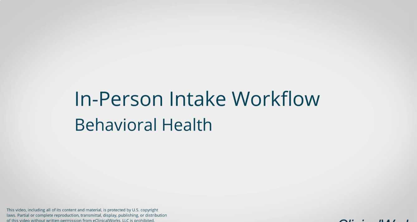 BH In-Person Intake Workflow