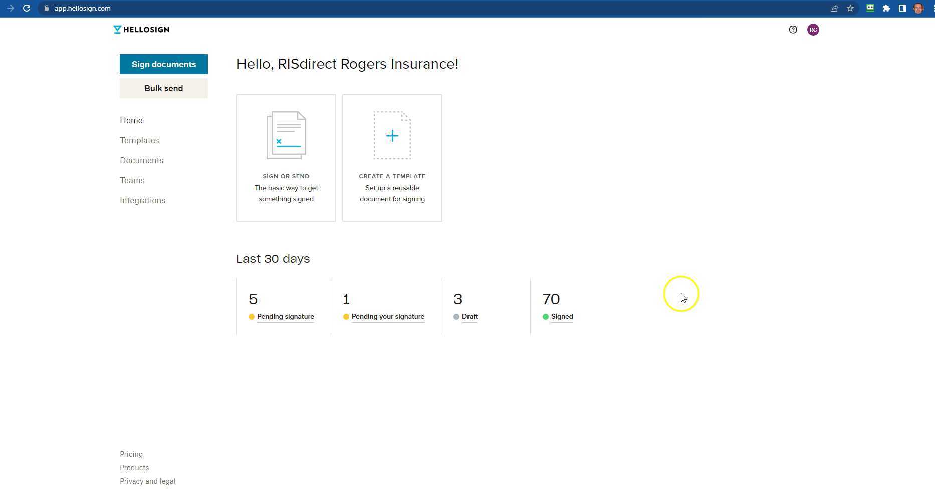 Countersigning Hellosign