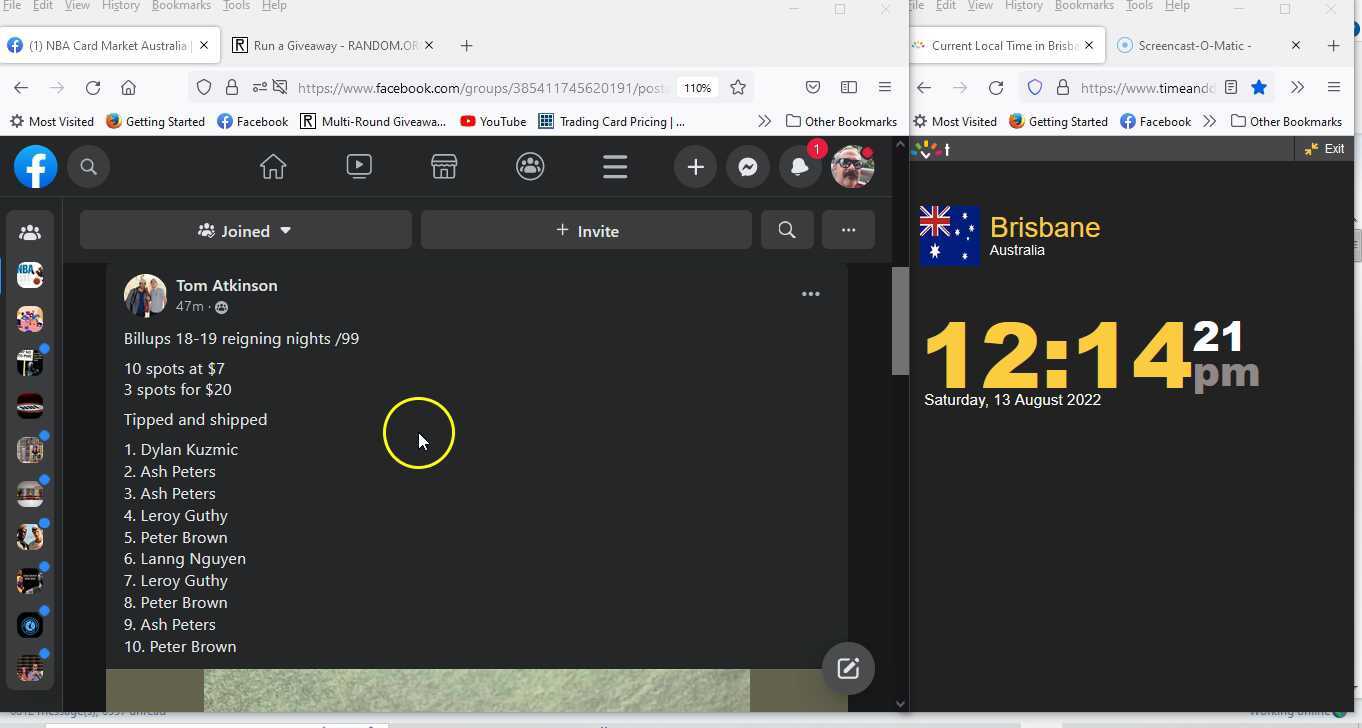 Tom's Billups 18-19 reigning nights