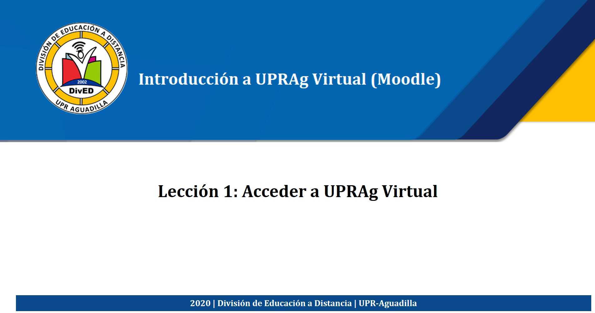 Lección 1: Acceder a UPRAg Virtual