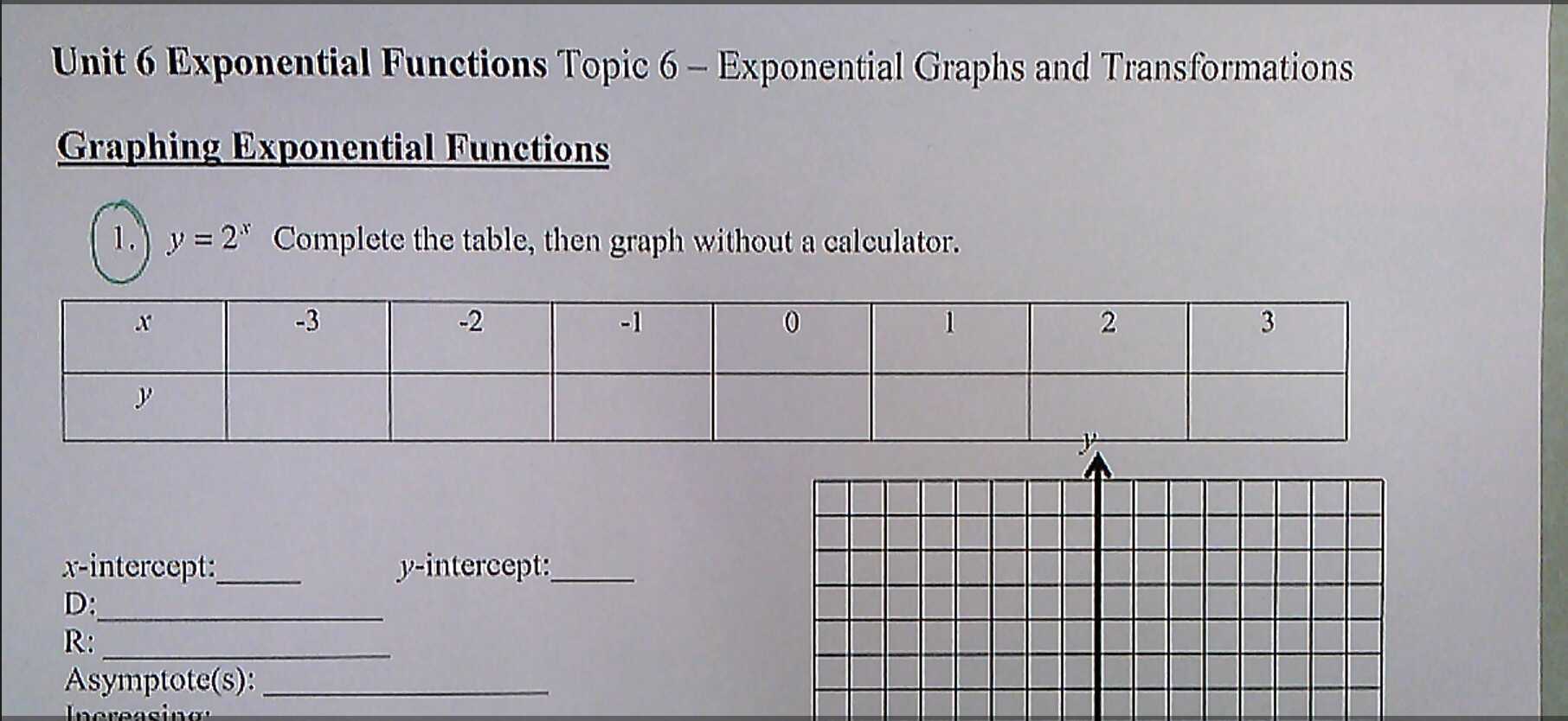 Intro to Exp Graphs