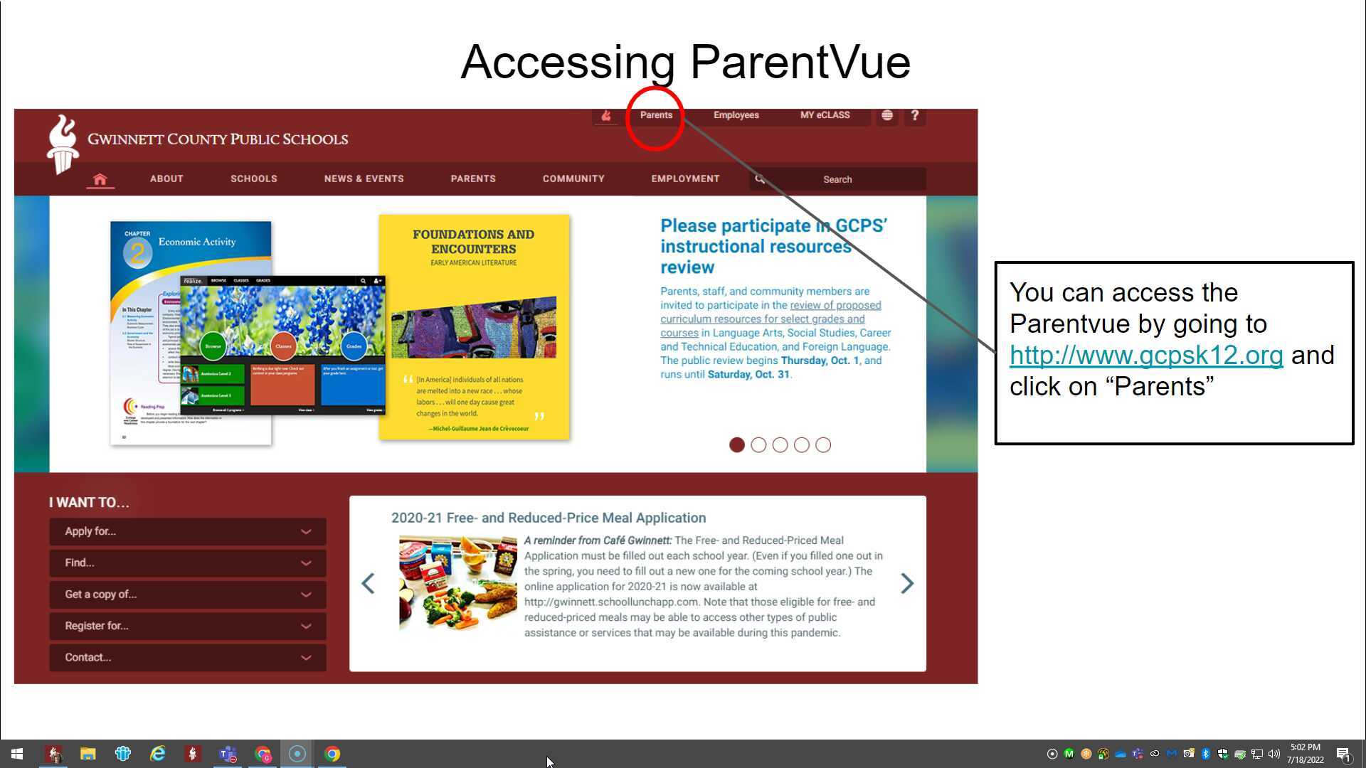 Fall 2022: ParentVUE and StudentVUE