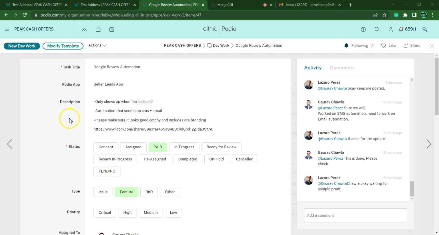 Google review automation lazaro