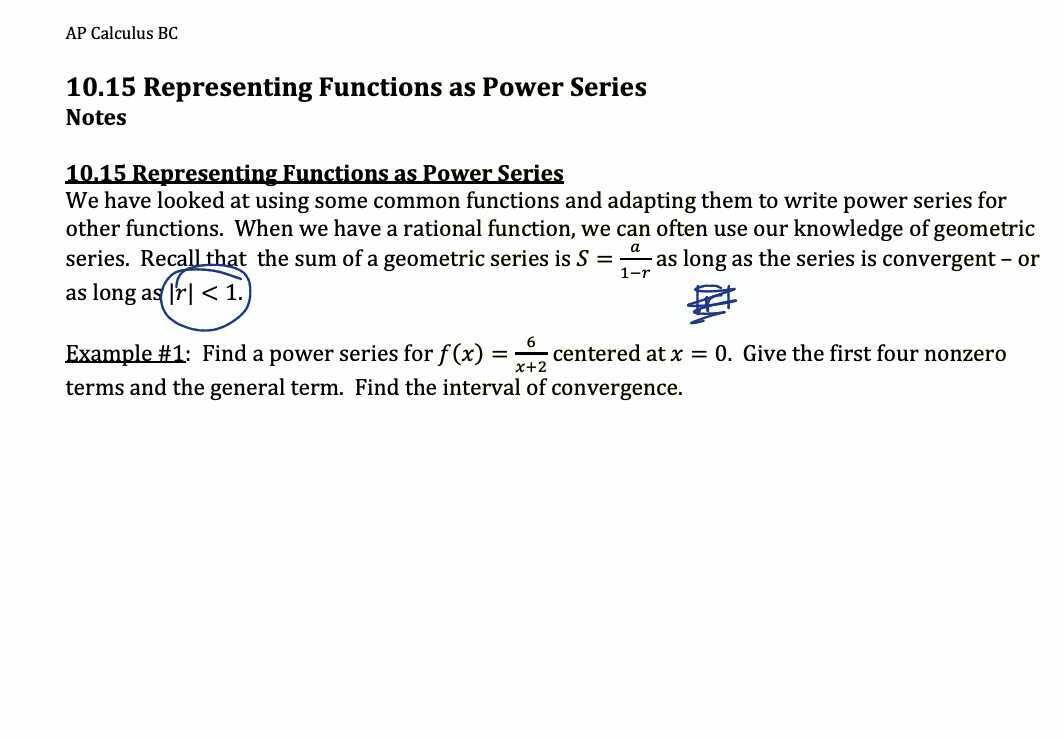 10.15 Representing Functions as Power Series