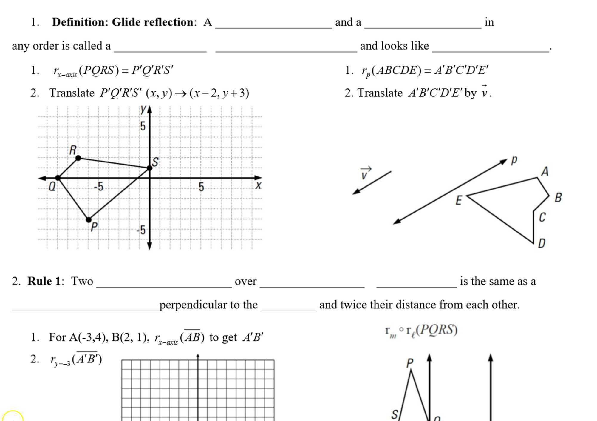 composition of transformations part 1 glide reflection