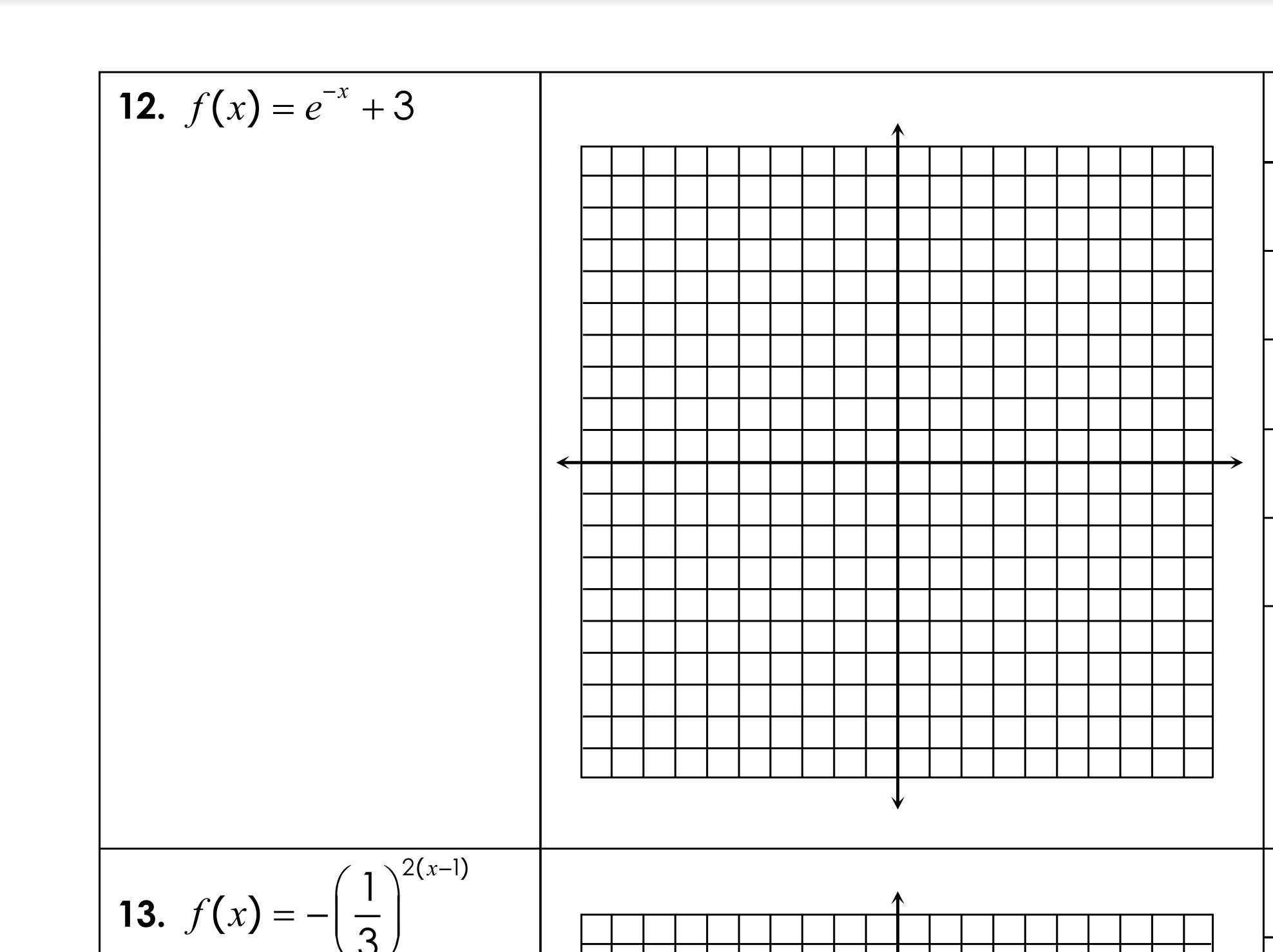 transformations of exponential functions more examples