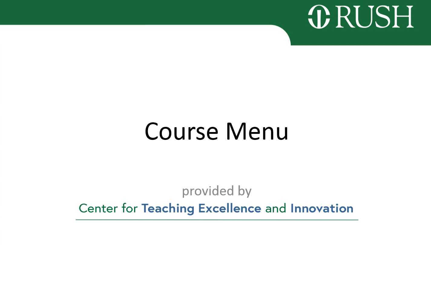 Course Menu