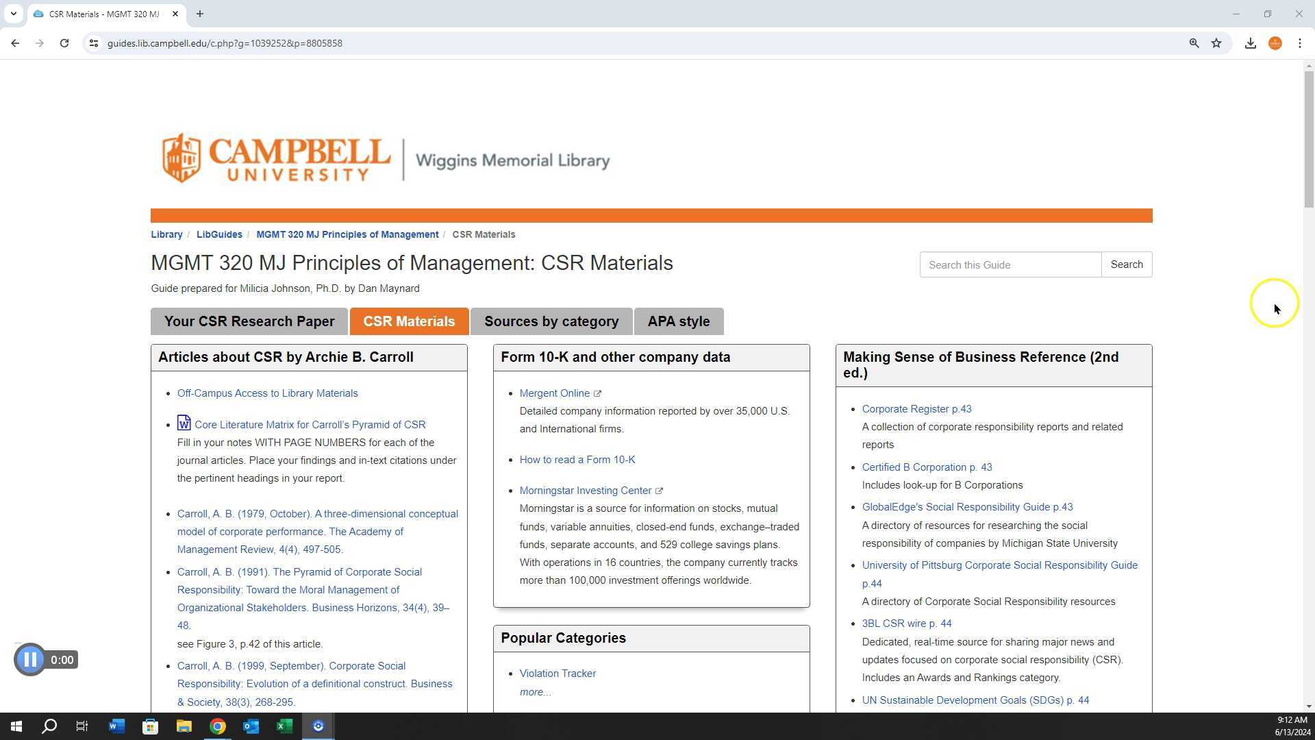 MGMT320MJ WK2 CSR Carroll Core Lit