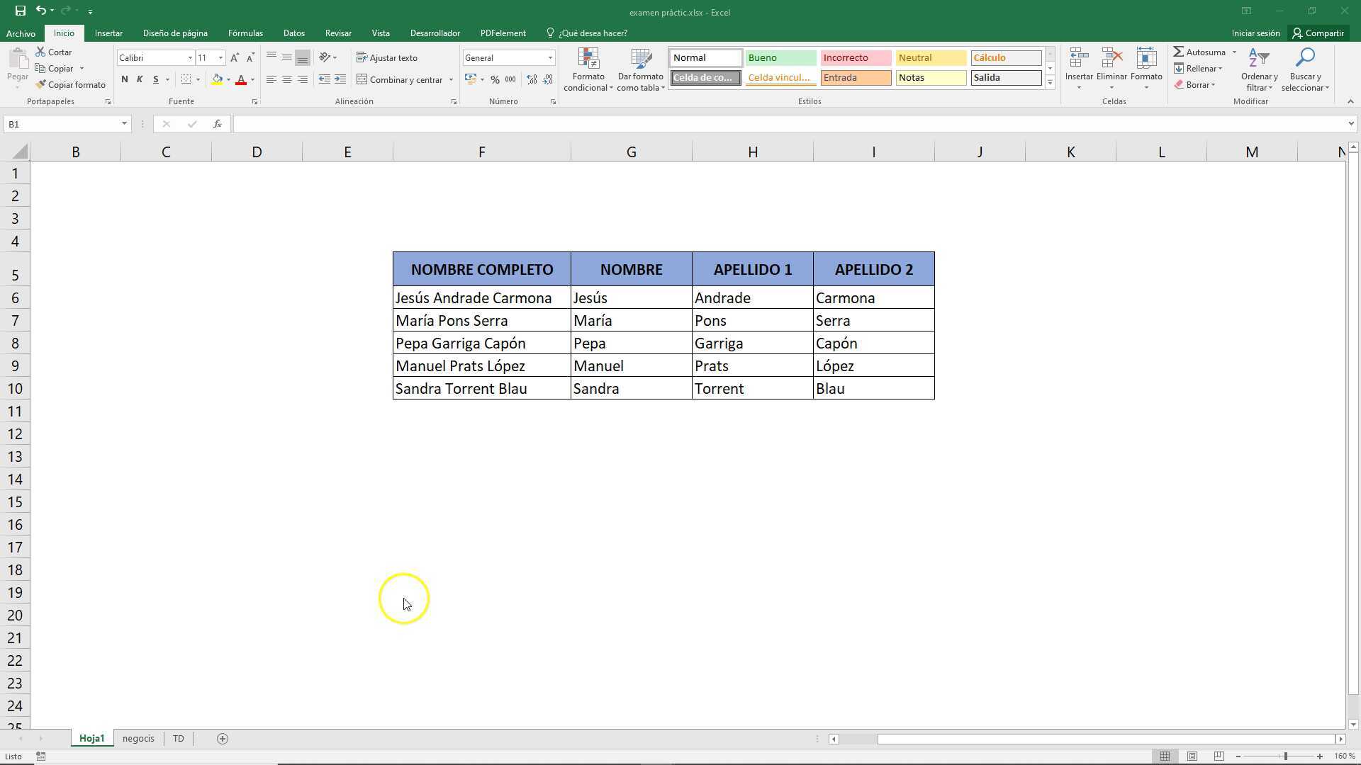 Soluciones Examen Excel