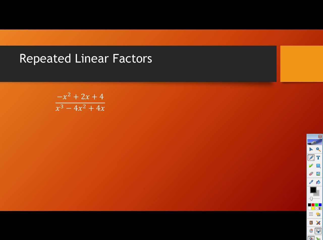 Partial fraction decomp with repeated linear factors