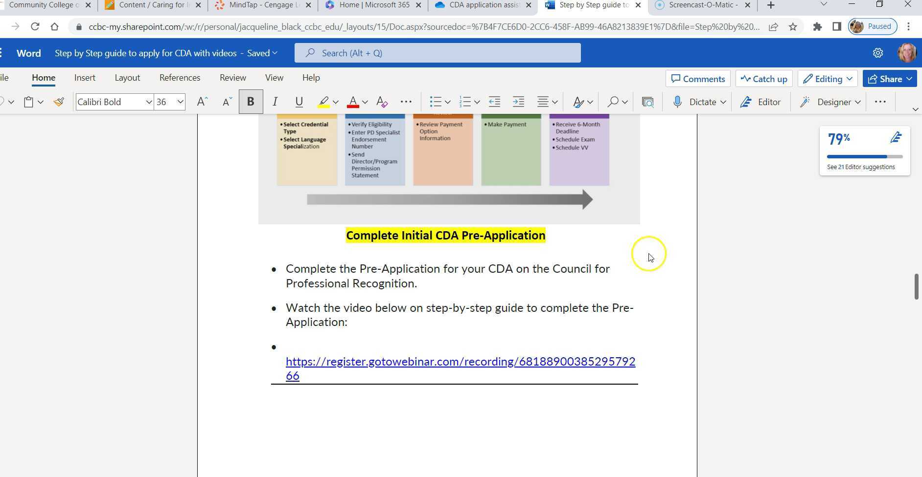 CDA application process step 2