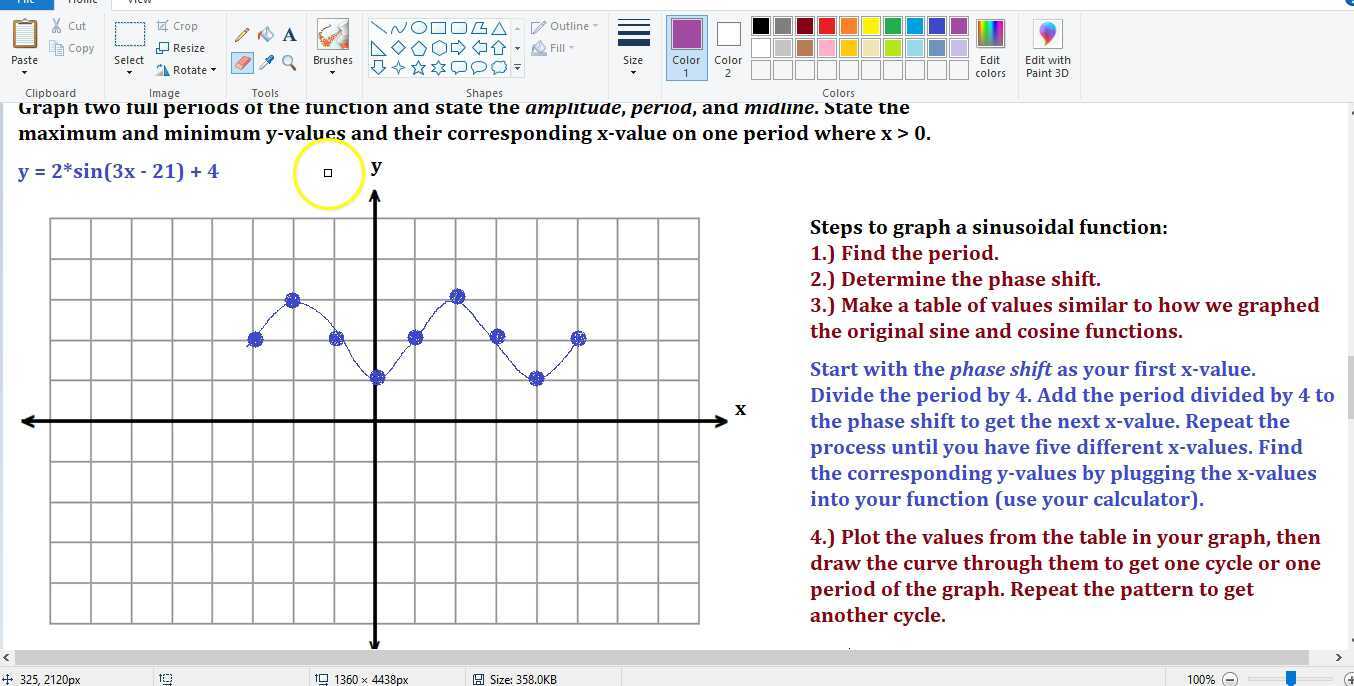 Sec. 8.1: Sketch the Graph of a Sinusoidal Function y = A*cos(Bx - C ...