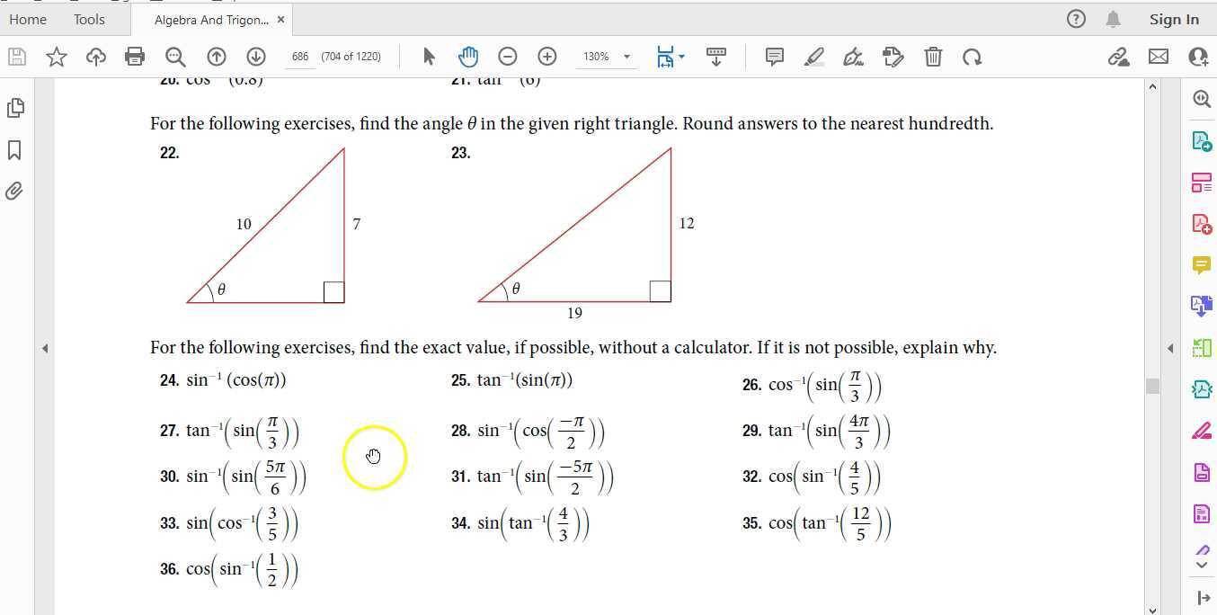 Sec. 8.3: Evaluate a Composition of Trig Functions Where One is an ...