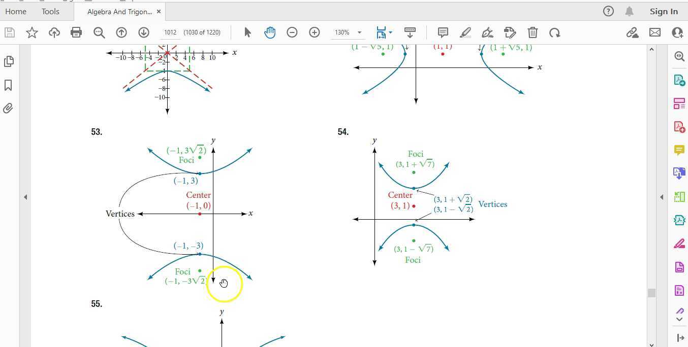 Sec. 12.2: Determine the Equation of a Hyperbola Given its Graph, Part 2