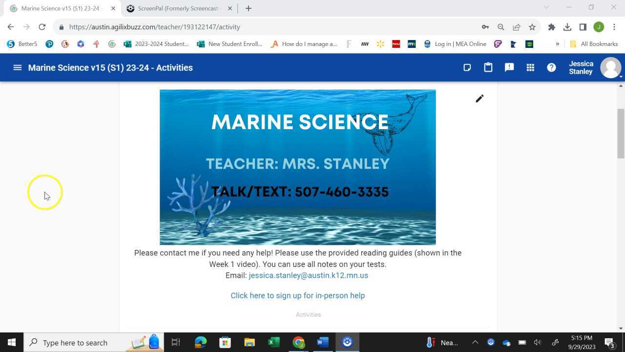 AOA Wk 6 Marine Science Sem 1