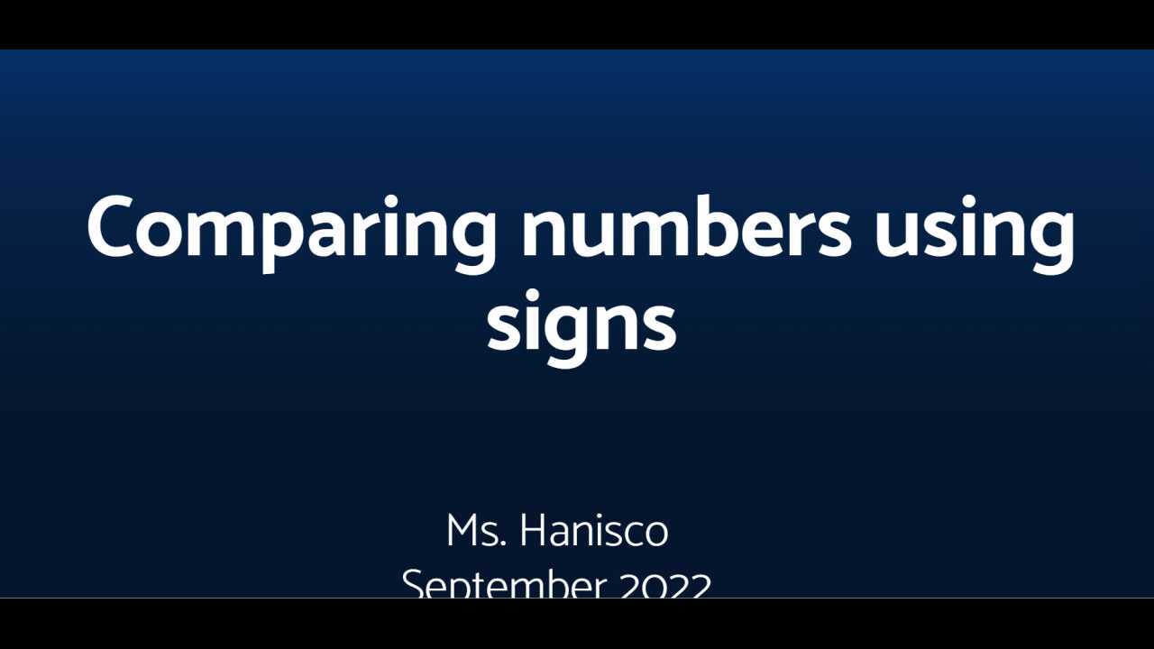 Comparing numbers with signs