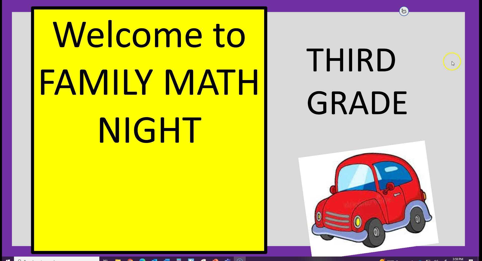Family Math Game Night 2022