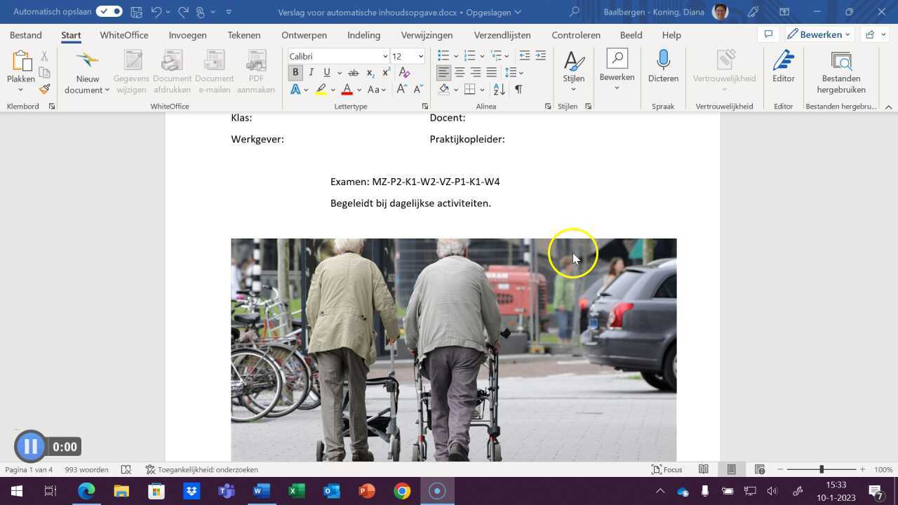 Het maken van een automatische inhoudsopgave in een verslag