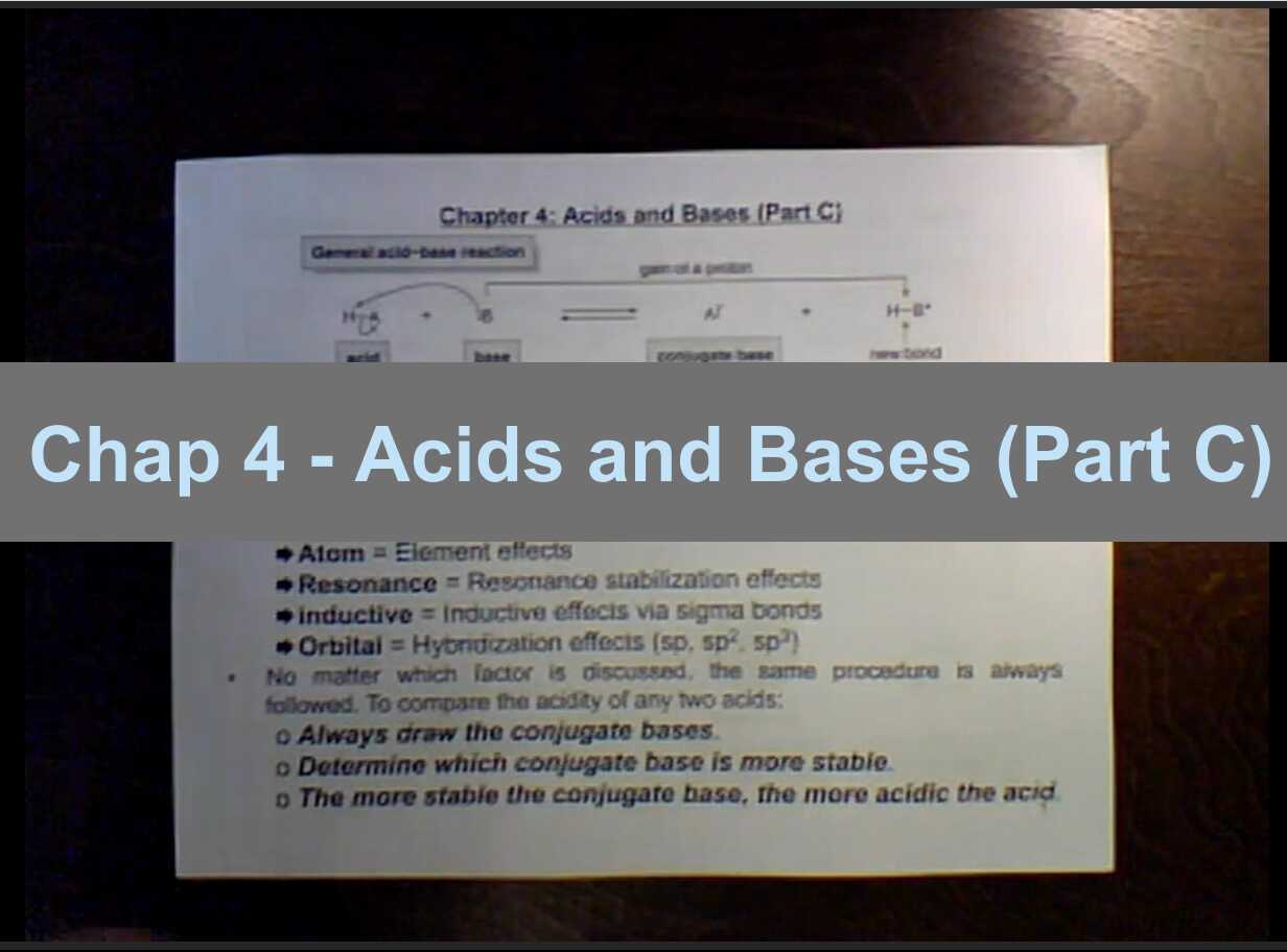 Chap 4 - Acids and Bases (Part C)