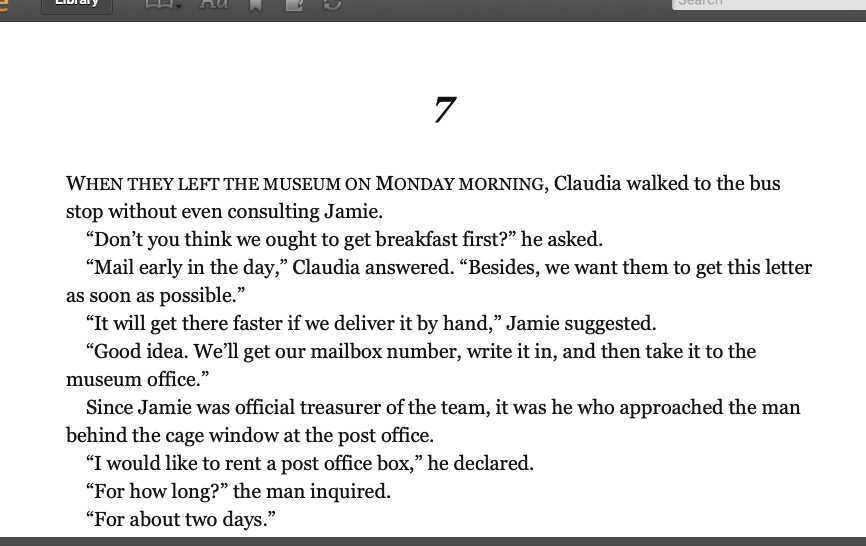 Chapter 7 From the Mixed-Up Files of Mrs. Basil E. Frankweiler