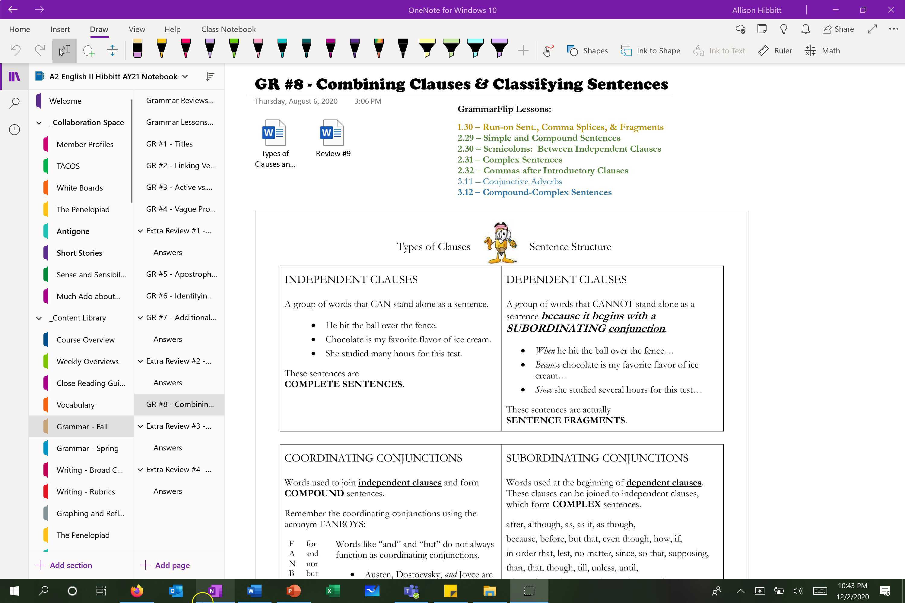 Combining Clauses and Classifying Sentences