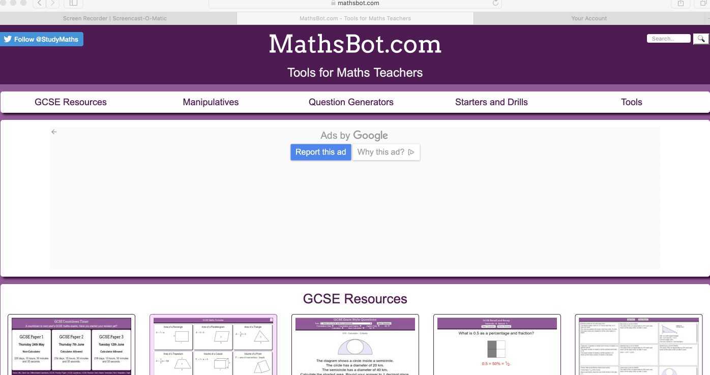 Maths manipulatives website