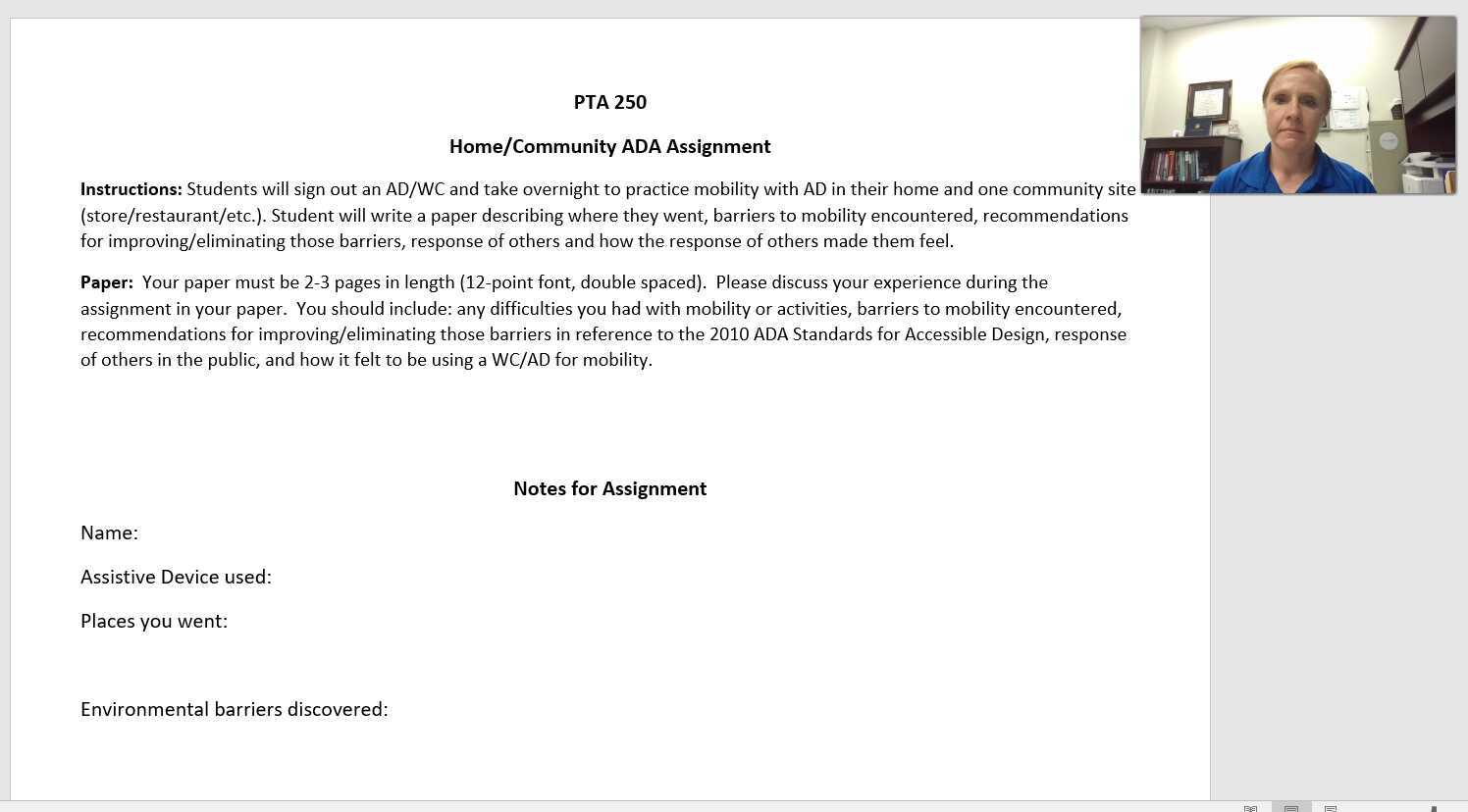 Module 7 - ADA/Environmental Assesment Assignment