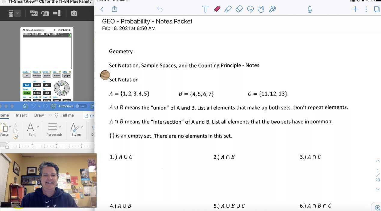 GEO - Probability - Notes - Set Notation, Sample Spaces, and the ...