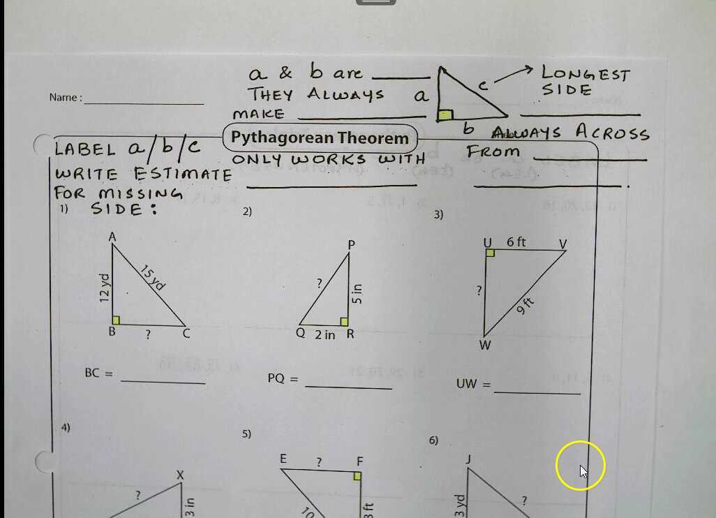Pythagorean Theorem-Identifying Sides