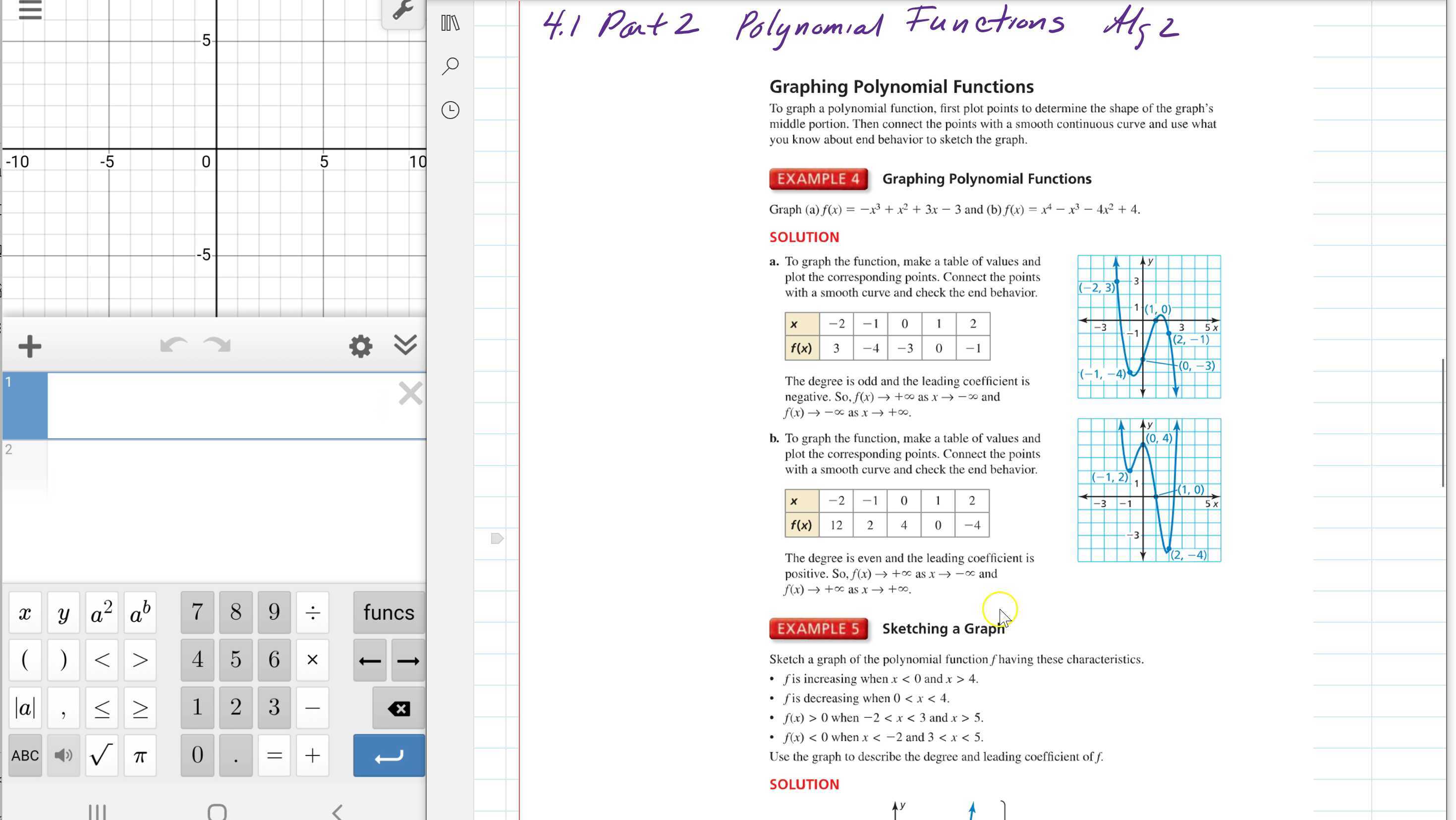 4.1 P2 Graphing Polynomial Functions Alg 2