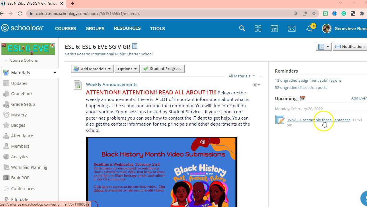 Week 5- Day 2- Feb. 23 (Spr. 22)