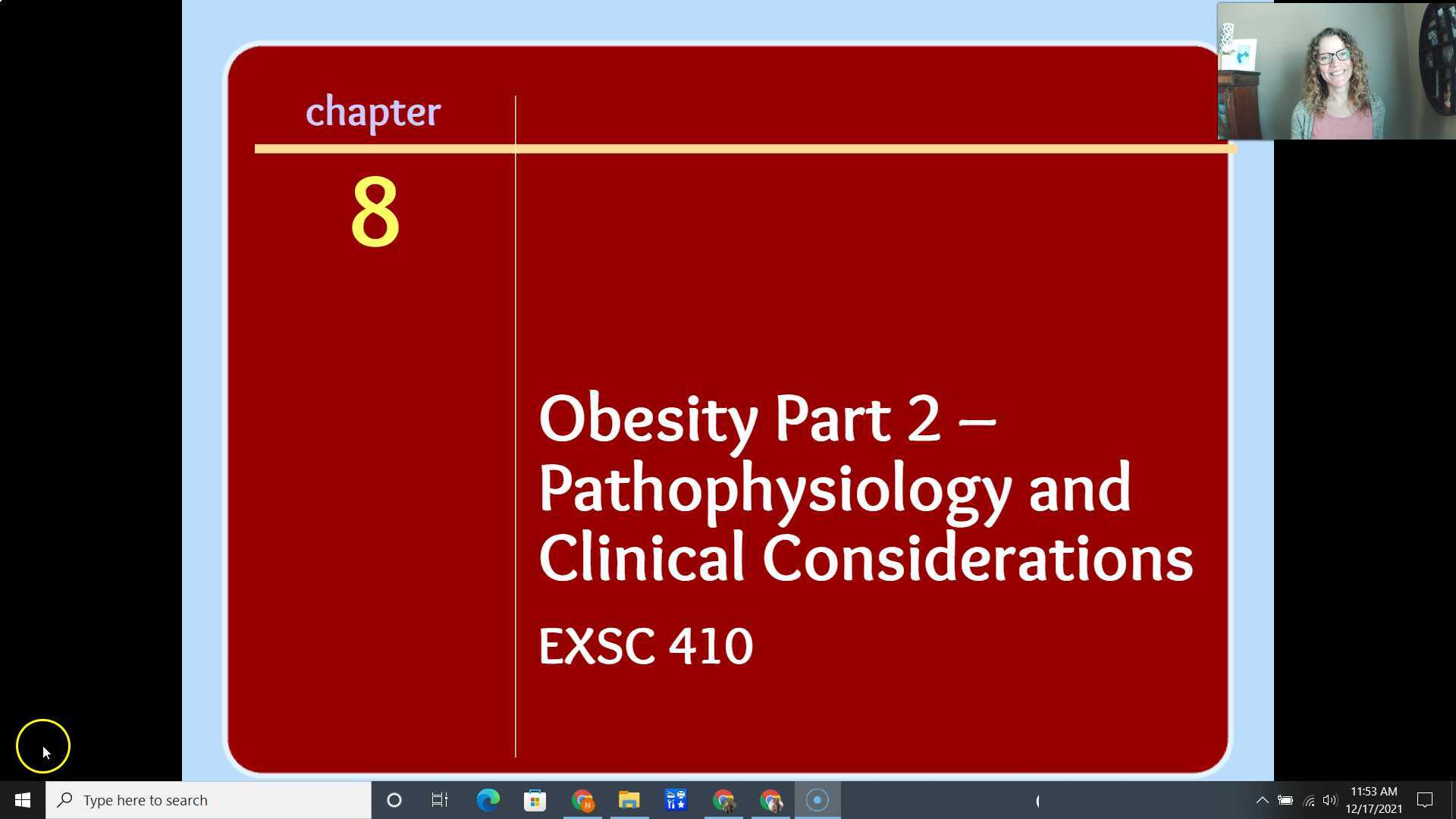 EXSC 410 Lct 8.2 Obesity - Pathophys and Clinical Considerations