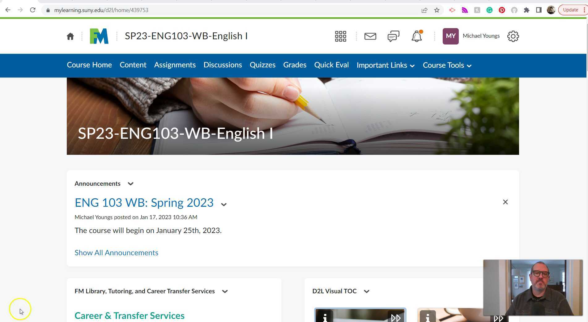 Welcome to ENG 103 and Brightspace