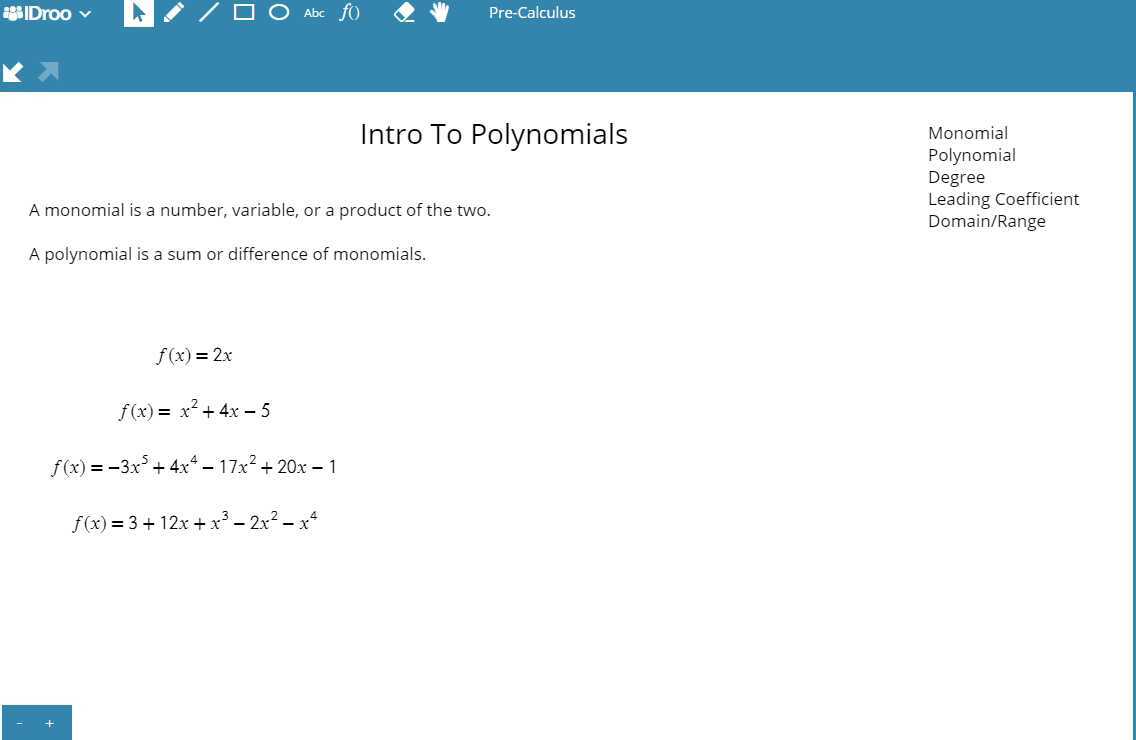 Polynomials Intro